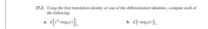 Solved 7.2. Using the first translation identity or one of | Chegg.com