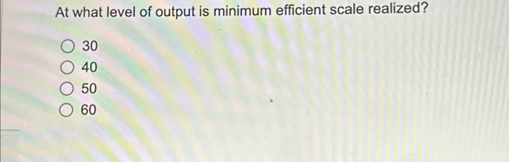 Solved At what level of output is minimum efficient scale | Chegg.com