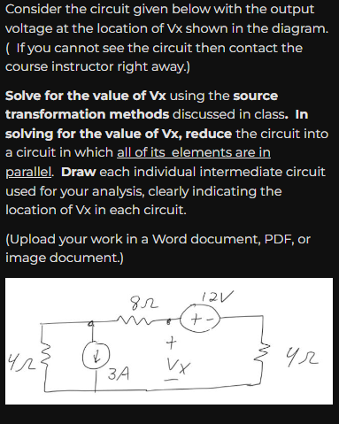 Solved need quick responce Consider the circuit given below | Chegg.com