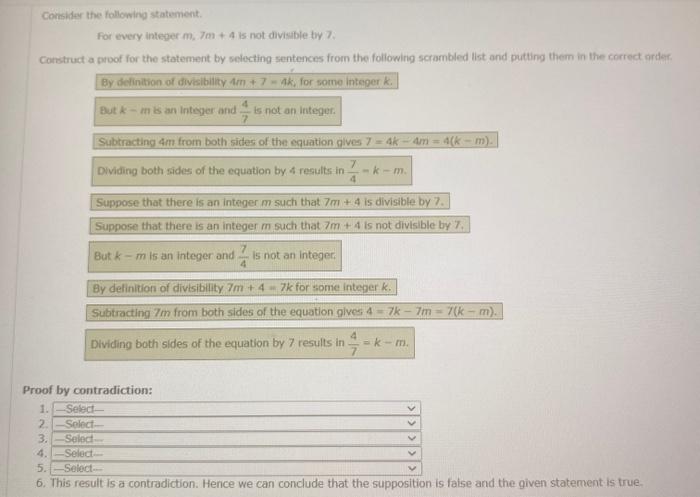 Solved Consider the following statement, For every integer | Chegg.com