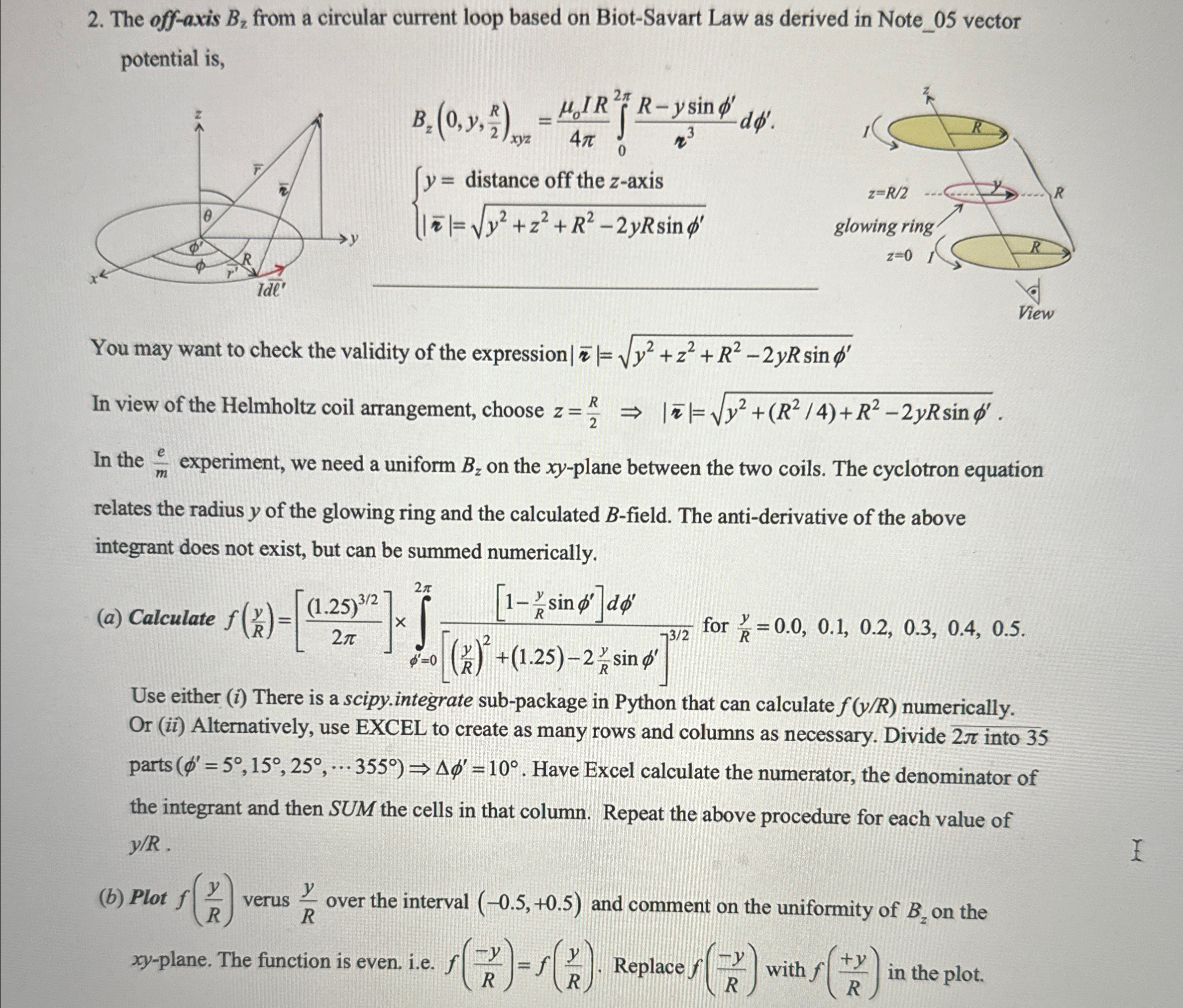 Solved Solve by creating a oython code The off-axis B2 ﻿from | Chegg.com