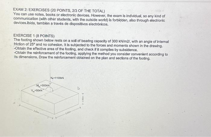 Solved EXAM 2: EXERCISES (20 POINTS, 2/3 OF THE TOTAL) You | Chegg.com