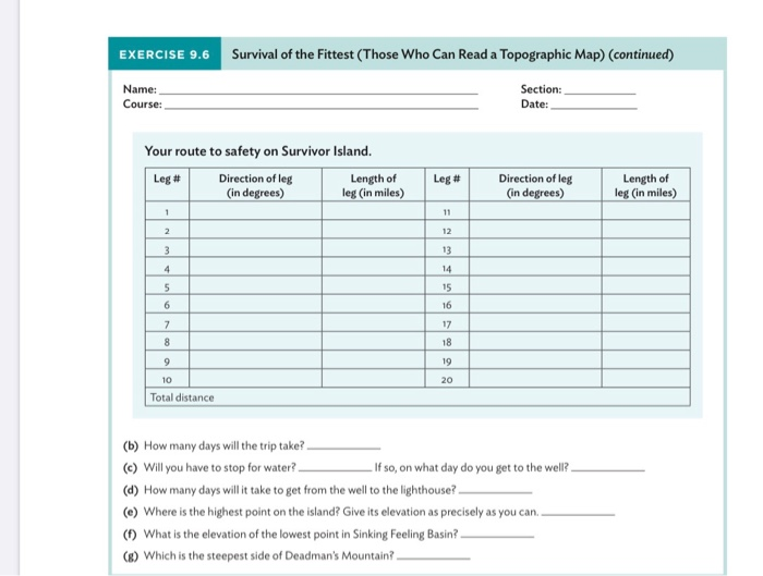EXERCISE 9.6 Survival of the Fittest (Those Who Can | Chegg.com