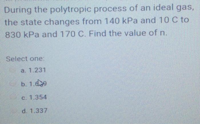 Solved During the polytropic process of an ideal gas, the | Chegg.com