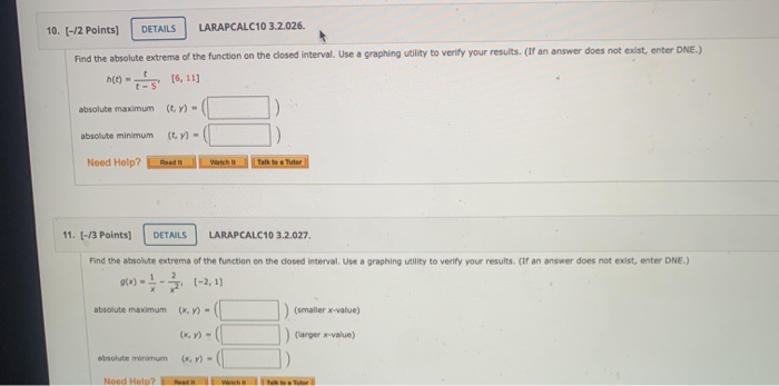 Solved 10. (-/2 points) DETAILS LARAPCALC10 3.2.026. Find | Chegg.com Solved 10. (-/2 points) DETAILS LARAPCALC10 3.2.026. Find | Chegg.com