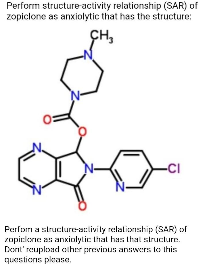 Solved Perform structure-activity relationship (SAR) of | Chegg.com