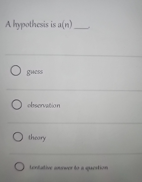 Solved A hypothesis is | Chegg.com