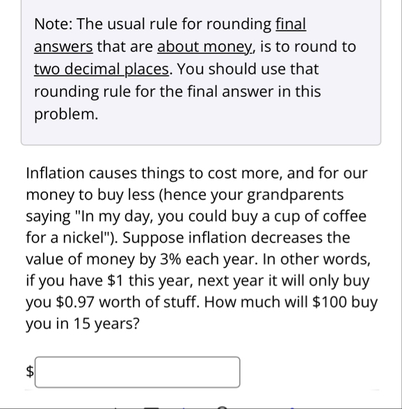 Solved Note: The usual rule for rounding final answers that | Chegg.com
