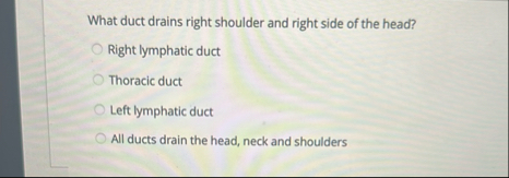 Solved What duct drains right shoulder and right side of the | Chegg.com
