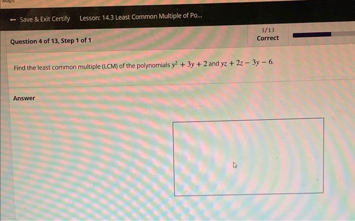 Solved Find the least common multiple (LCM) of the | Chegg.com