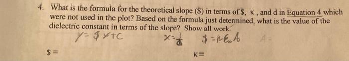 Solved 4. What is the formula for the theoretical slope ($) | Chegg.com