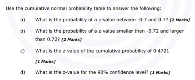 Solved Use the cumulative normal probability table to answer | Chegg.com