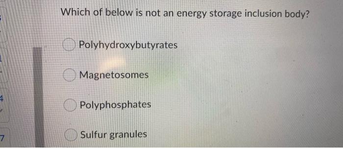Solved Which of below is not an energy storage inclusion | Chegg.com
