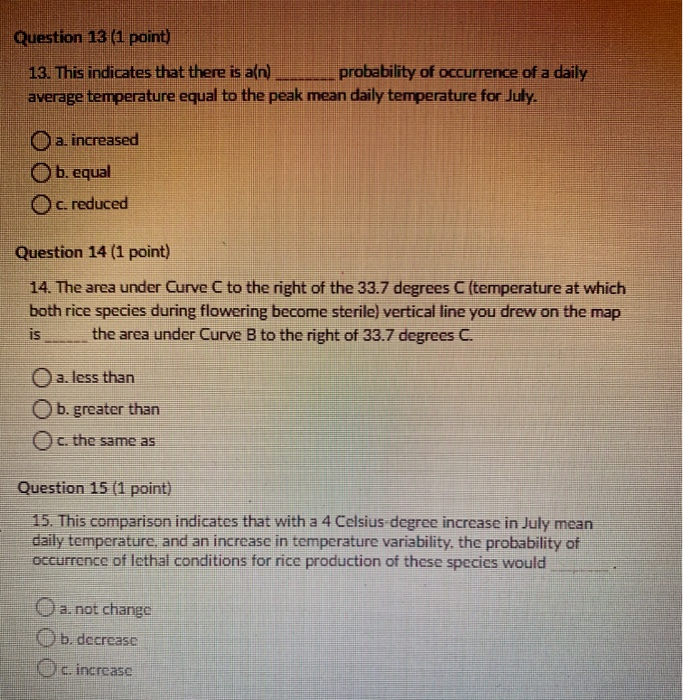 Solved So let's assume a moderate increase of only 4 °C for | Chegg.com