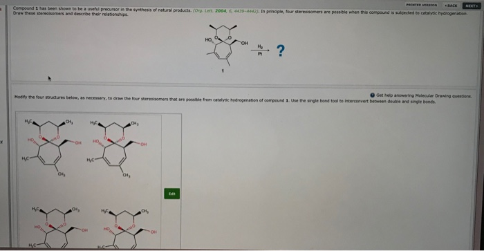 NEXT Compound 1 has been shown to be useful precursor | Chegg.com