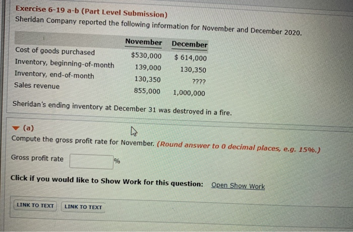 Solved Exercise 6-19 a-b (Part Level Submission) Sheridan | Chegg.com