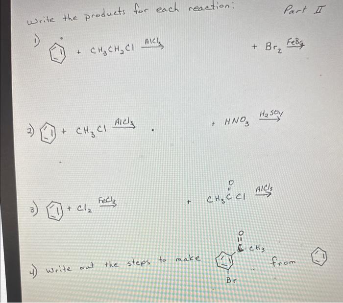Solved write the products for each reaction: Part 1) [-] | Chegg.com