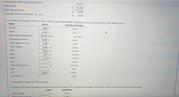 Solved Eice Problems Data for Barry Computer Co. and its | Chegg.com