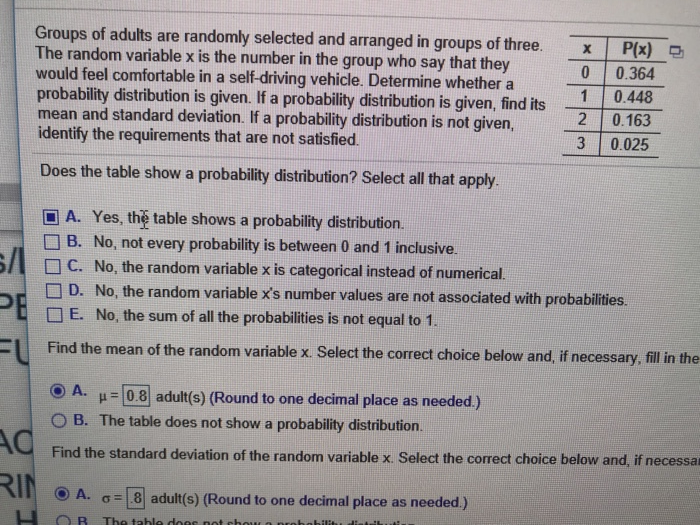 Solved Groups of adults are randomly selected and arranged | Chegg.com