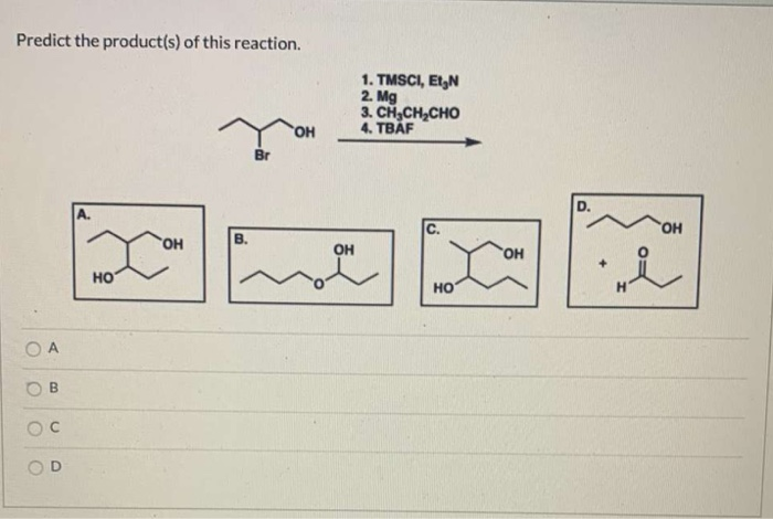 Solved Predict the product(s) of this reaction. 1. TMSCI, | Chegg.com