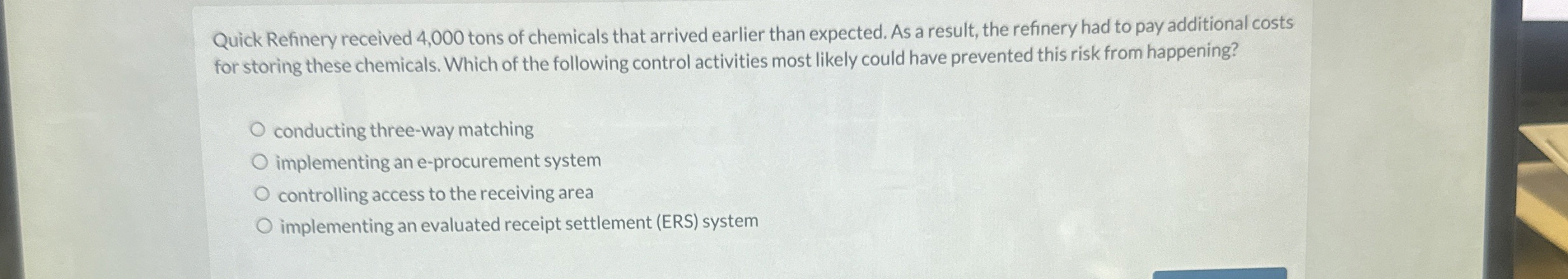Solved Quick Refinery received 4,000 ﻿tons of chemicals that | Chegg.com