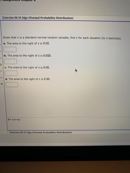 Solved Exercise 06.16 Algo (Normal Probability Distribution) | Chegg.com