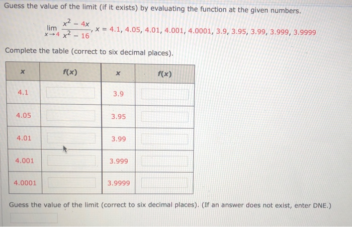 Solved Guess the value of the limit (if it exists) by | Chegg.com