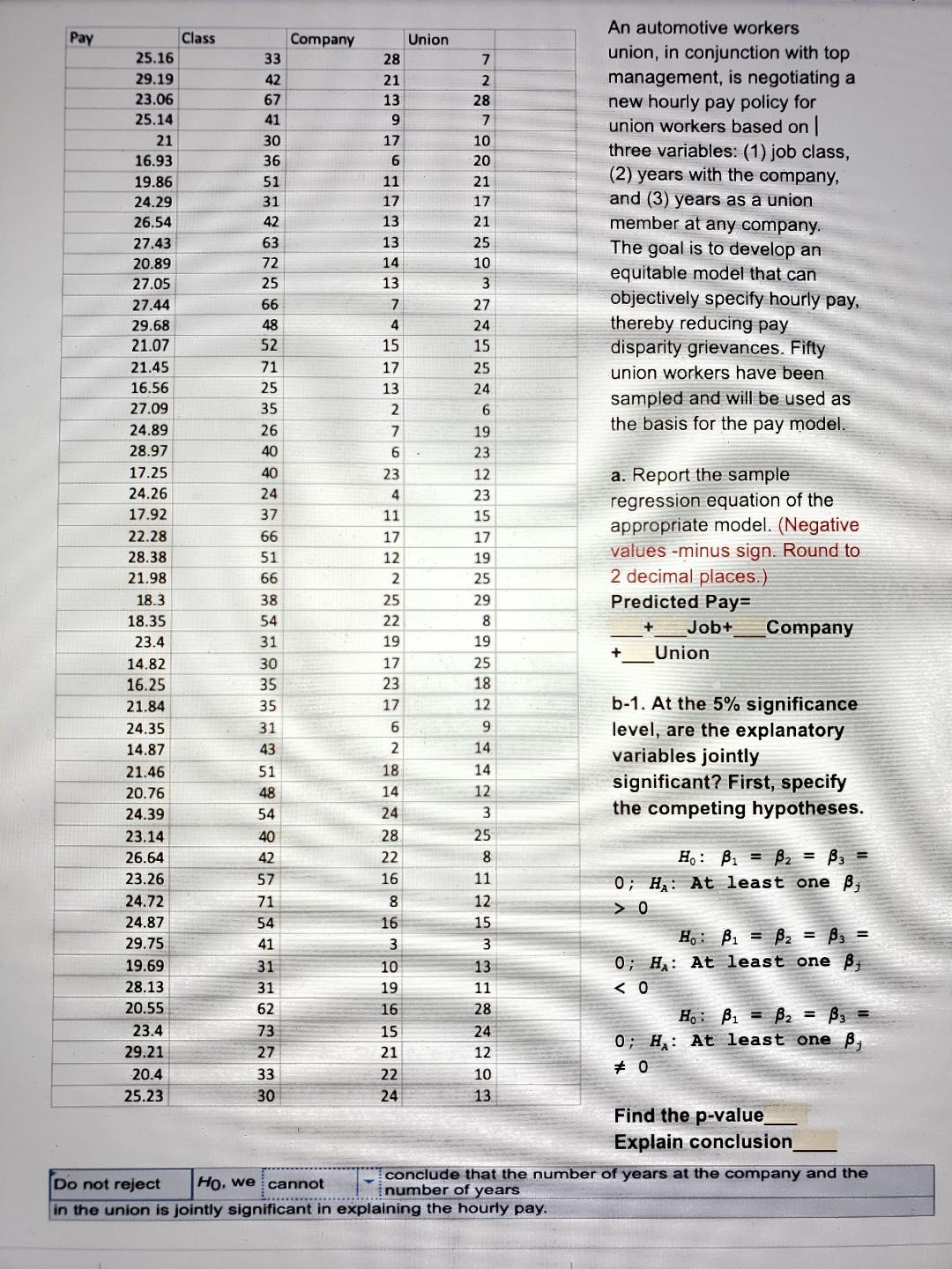 Solved An automotive workers union, in conjunction with top | Chegg.com