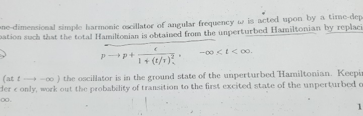 Solved ne-dimensional simple harmonic oscillator of angular | Chegg.com