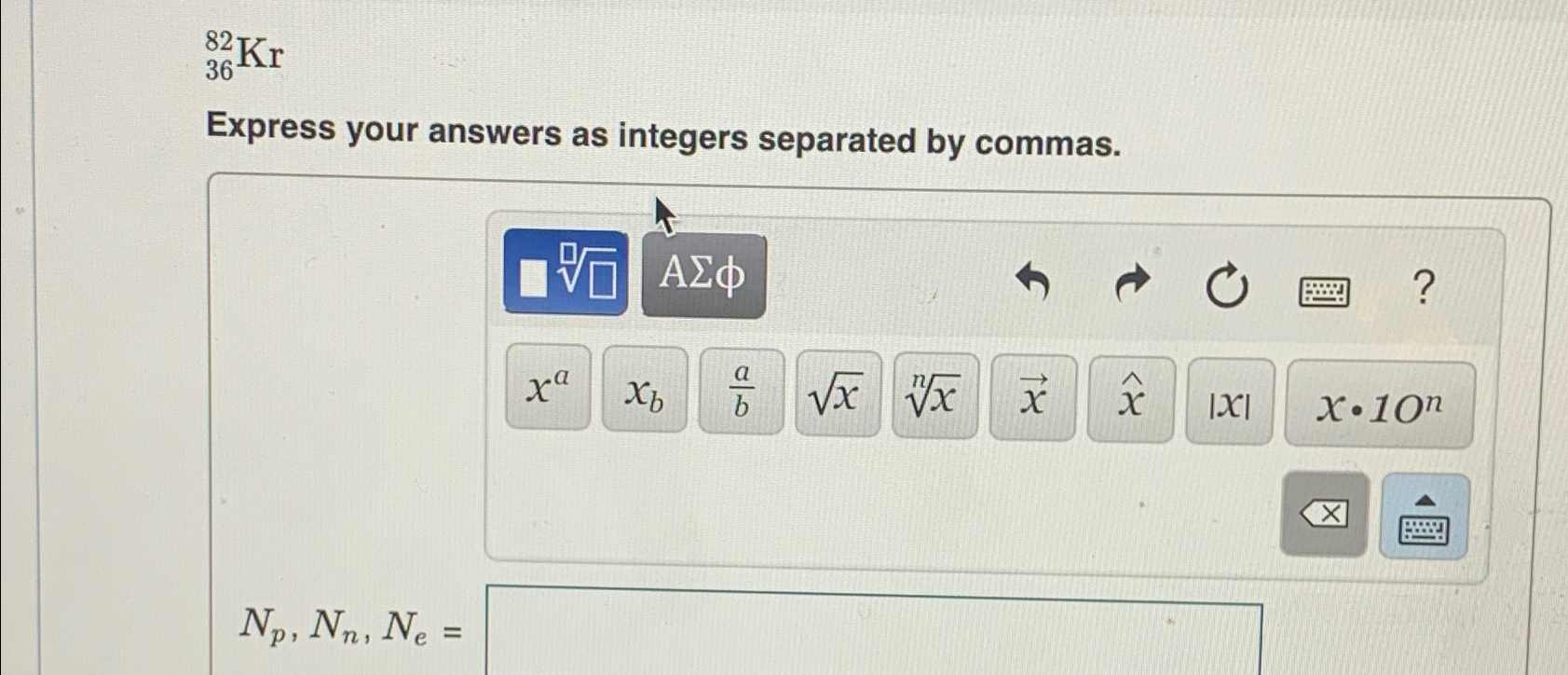 Solved ?3682KrExpress your answers as integers separated by | Chegg.com