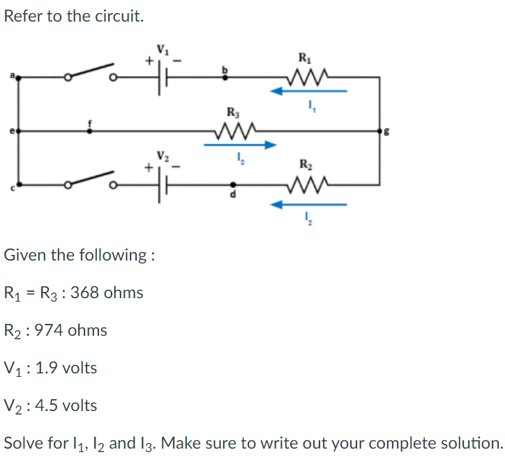 Solved Kirchhoff's Law Problem: Please show complete | Chegg.com