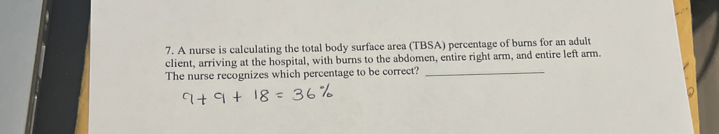 Solved A nurse is calculating the total body surface area | Chegg.com