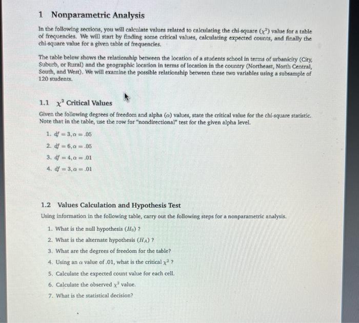 Solved 1 Nonparametric Analysis In The Following Sections