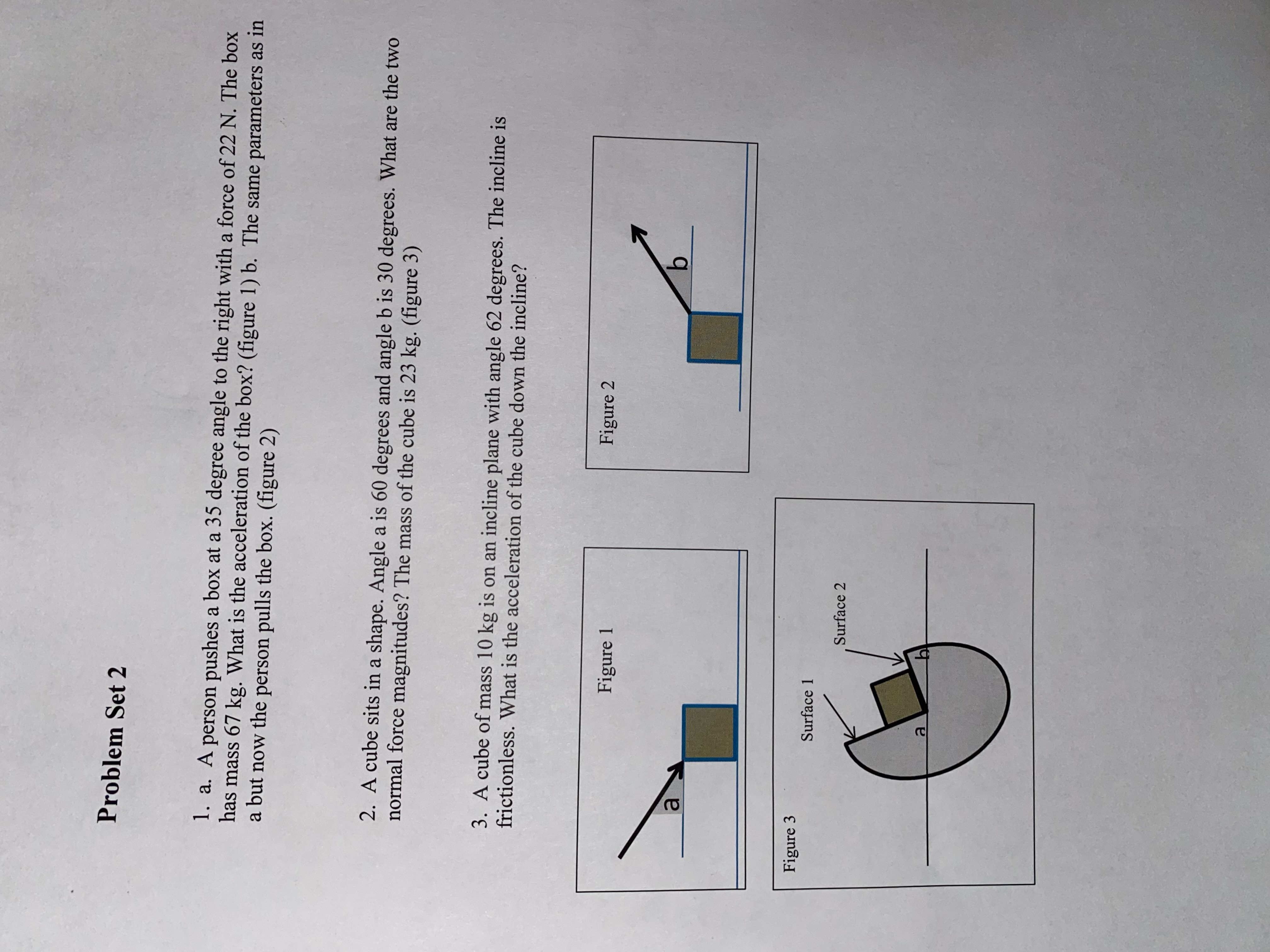 Solved Problem Set 21. ﻿A person pushes a box at a 35 | Chegg.com