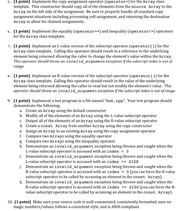 Solved Homework 6 Array Class Template In This Assignment 9568