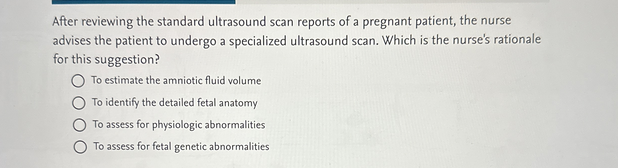 Solved After reviewing the standard ultrasound scan reports | Chegg.com