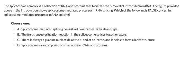 Solved b. a. Intron Lariat structure of excised intron 2 A | Chegg.com