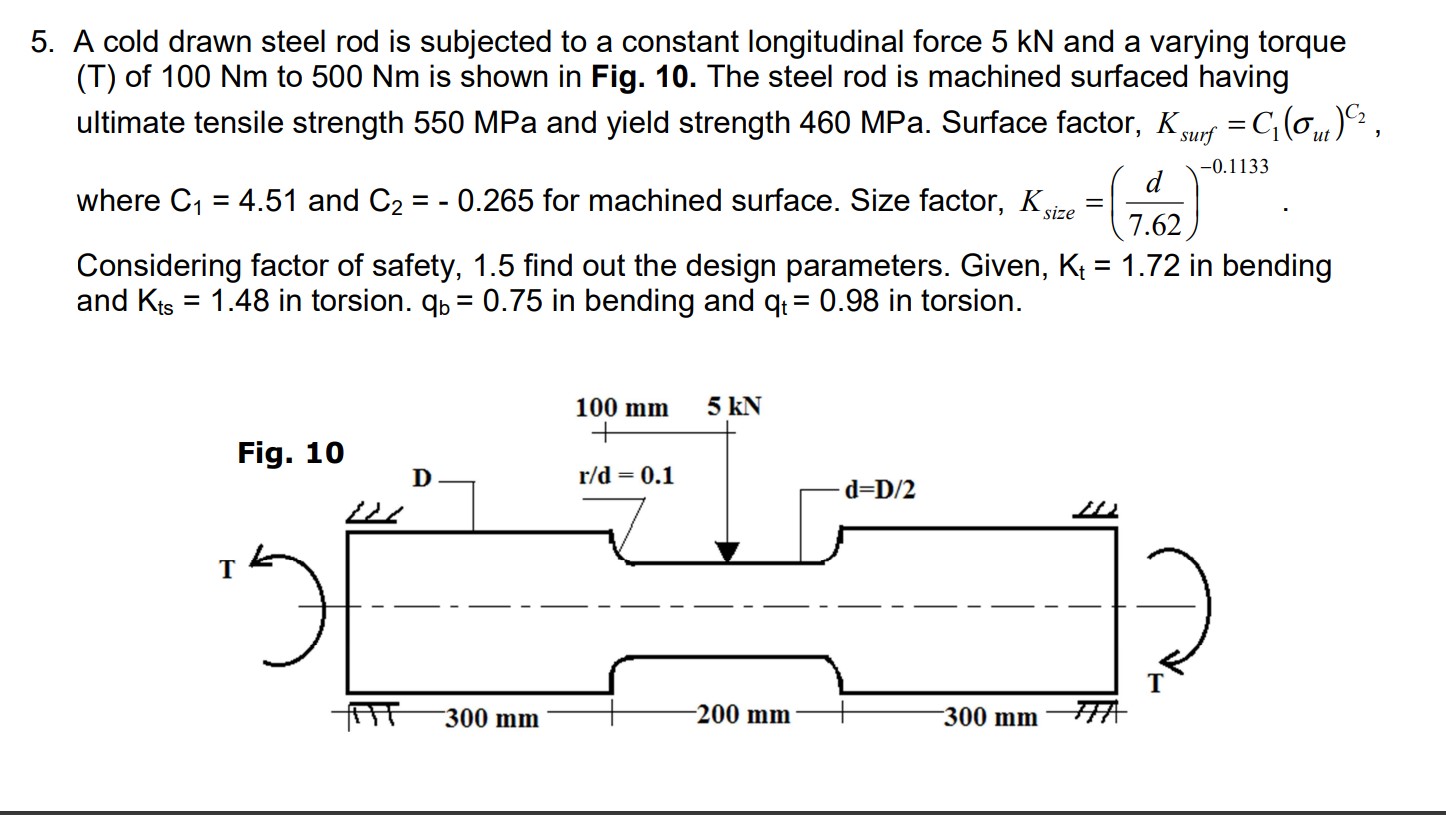 Solved A cold drawn steel rod is subjected to a constant | Chegg.com