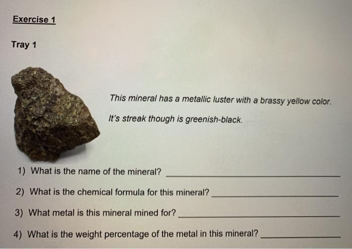 Solved this rock is chalcopyrite and its formula is CuFeS2 i | Chegg.com