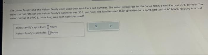 Solved The dones famey and the Nelson fernily each used | Chegg.com