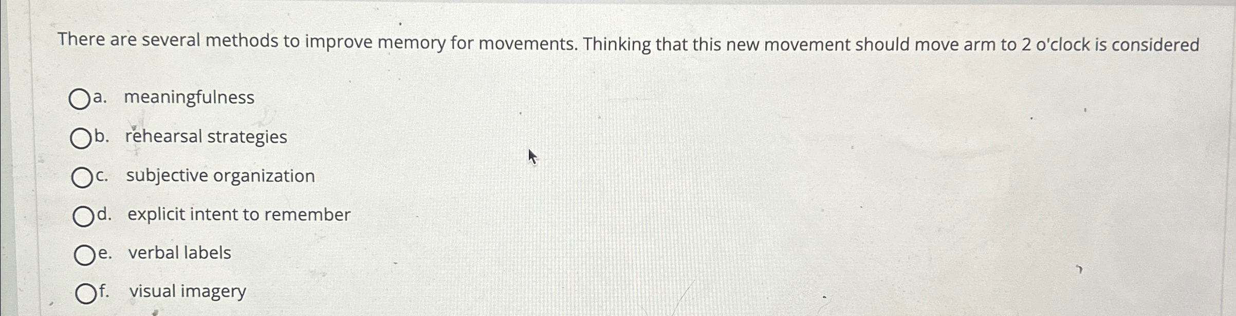 Solved There are several methods to improve memory for | Chegg.com
