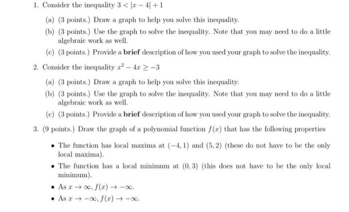 Solved 1. Consider the inequality 3
