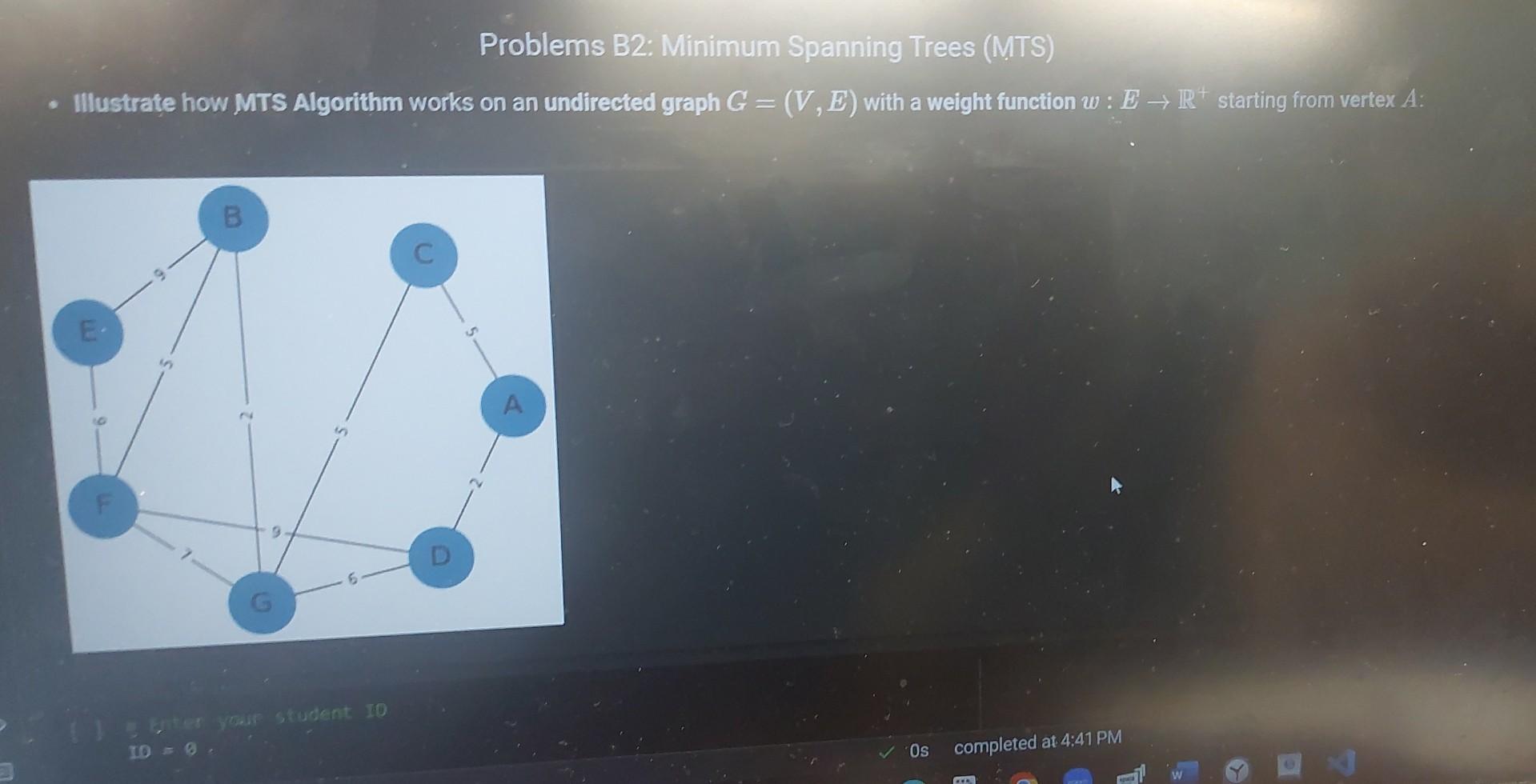Solved Problems B2: Minimum Spanning Trees (MTS) - | Chegg.com