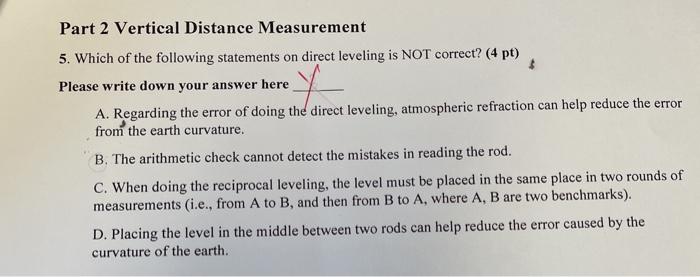 Solved Part 2 Vertical Distance Measurement 5. Which of the | Chegg.com