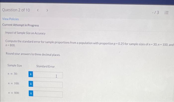 Solved Impact Of Sample Size On Accuracy Compute The