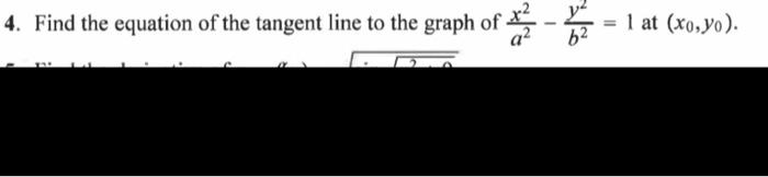 Solved HELP PLEASE4. Find the equation of the tangent line | Chegg.com