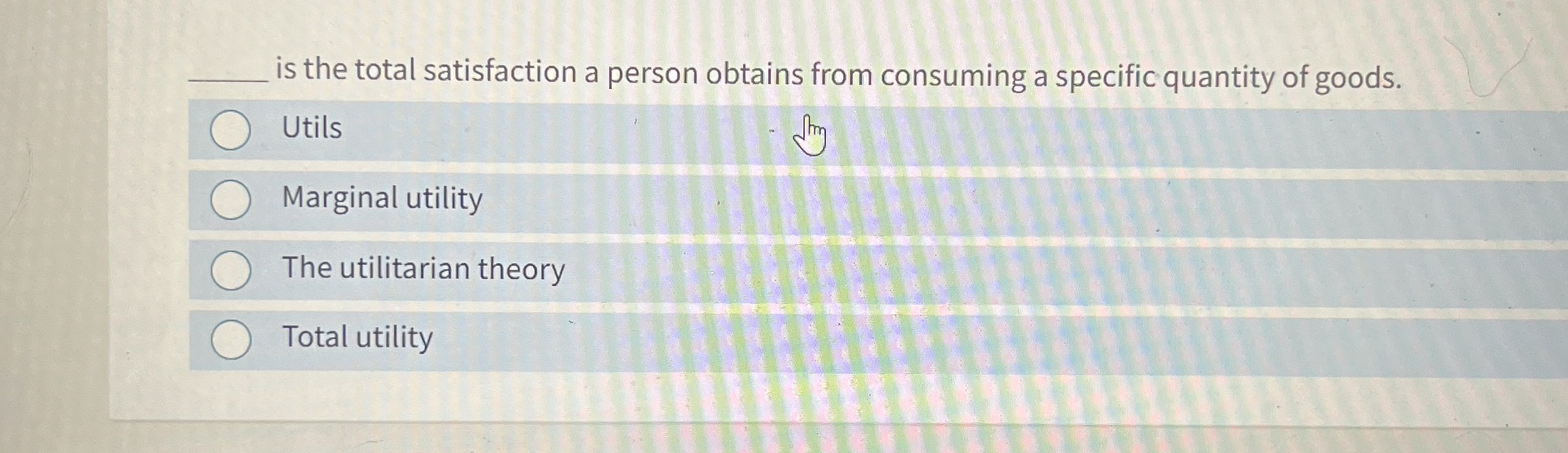 Solved q, ﻿is the total satisfaction a person obtains from | Chegg.com