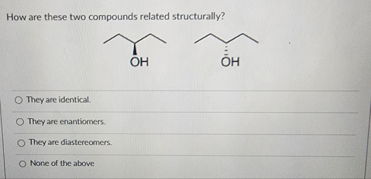Solved How are these two compounds related structurally?They | Chegg.com