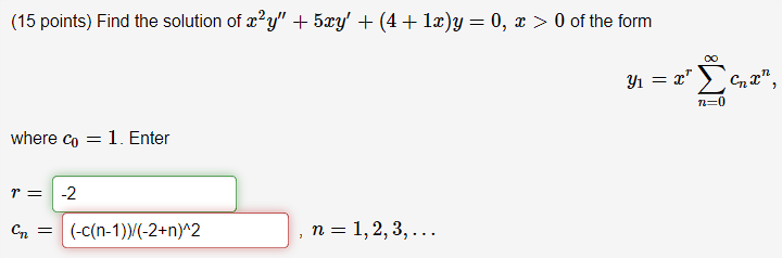 Solved (15 ﻿points) ﻿Find the solution of | Chegg.com