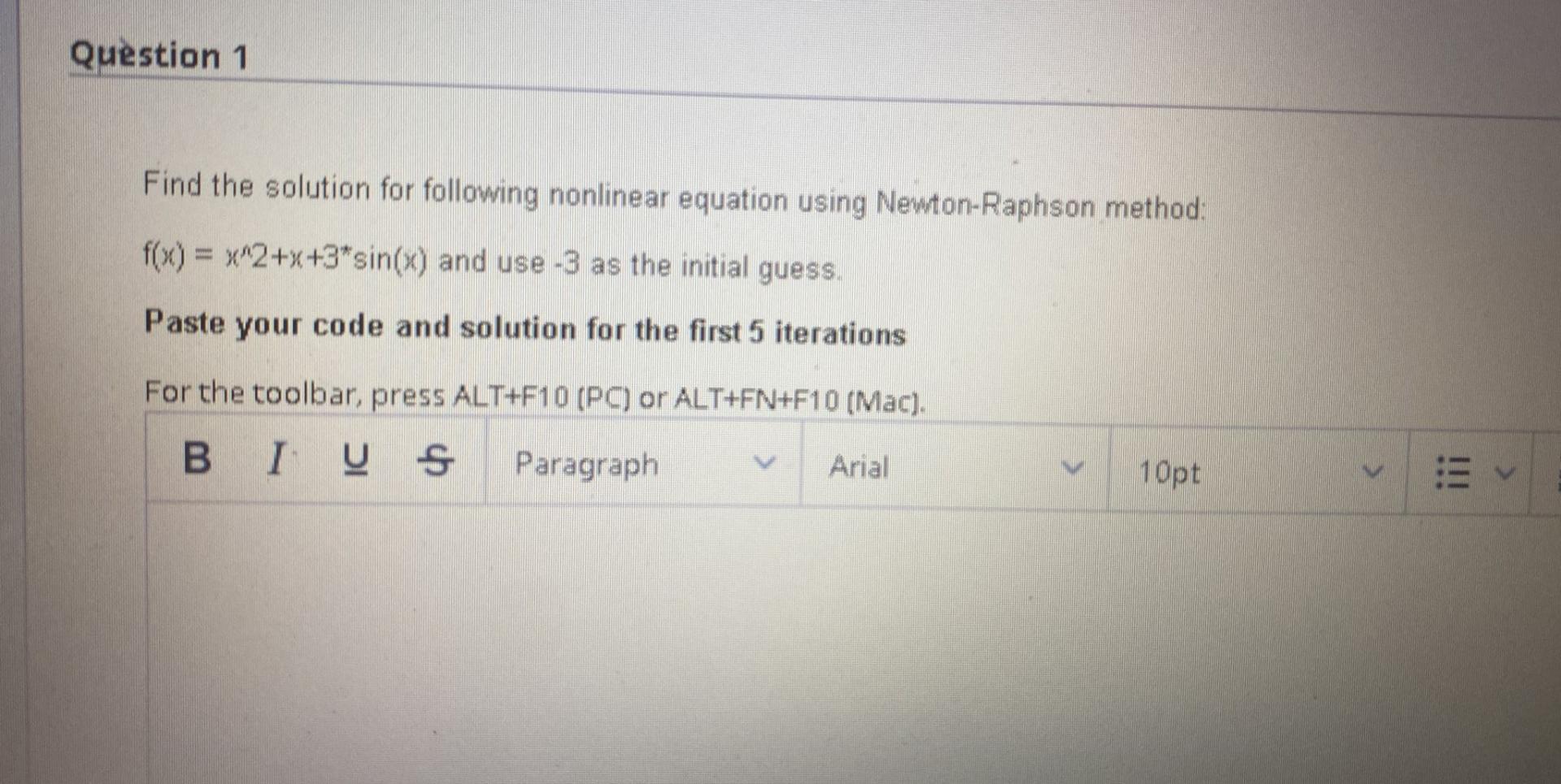 Solved Question 1 Find the solution for following nonlinear | Chegg.com
